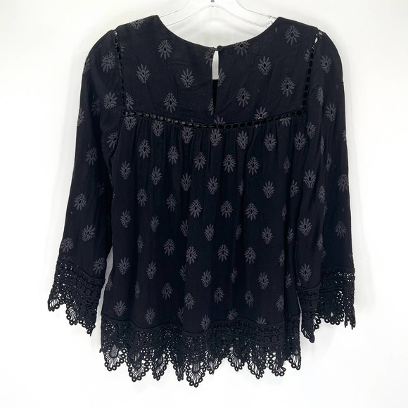 Pale Sky | Tops | Pale Sky Euler Lace Trim Womens Blouse | Poshmark